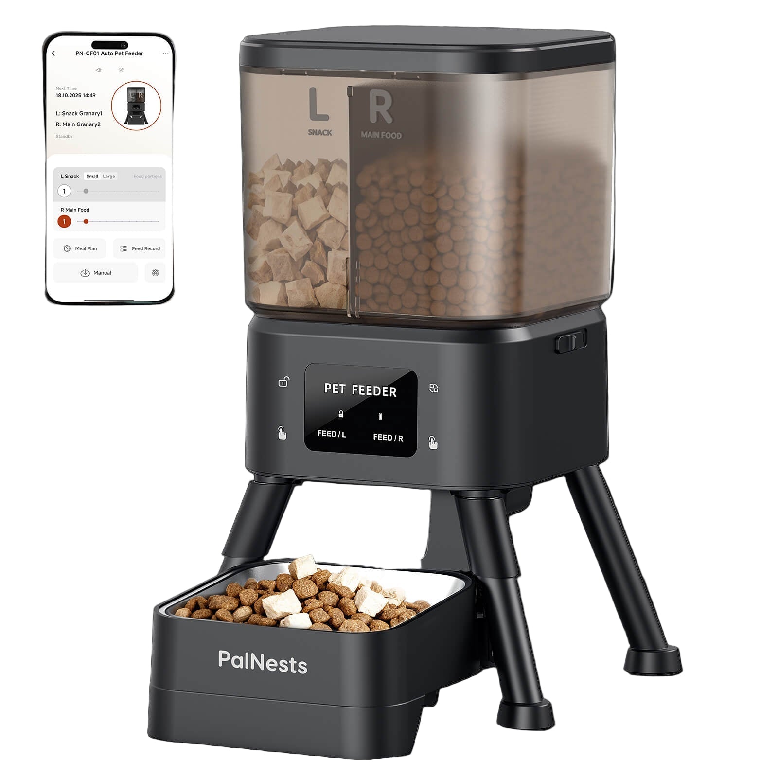 Dual-Chamber Smart Cat Feeder for Food & Treats | PalNests